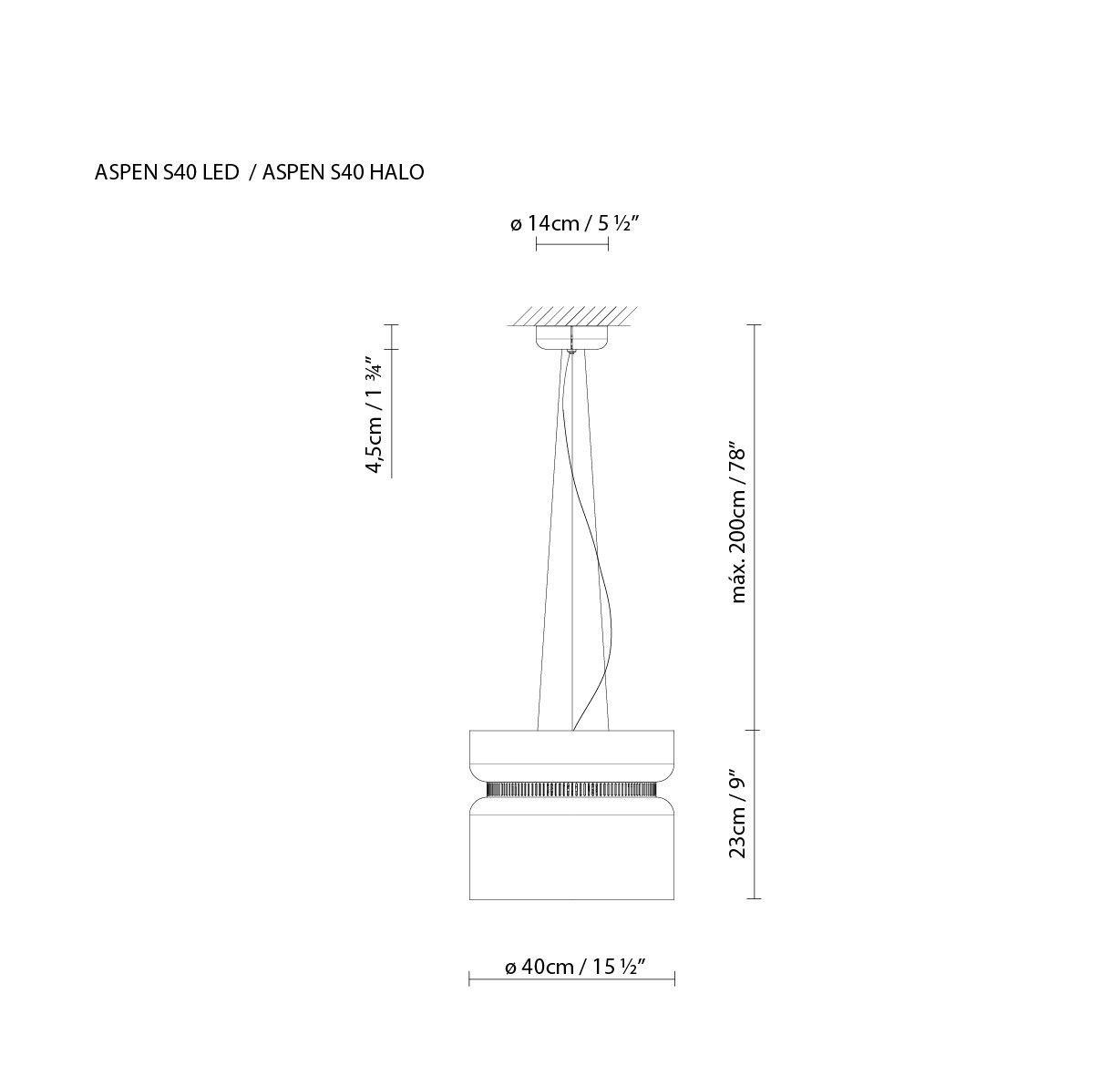 Aspen S40 - Pendul modern - Luminarium