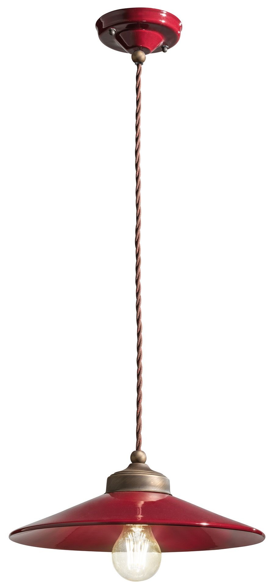 C1635 - Pendul retro roșu din ceramică - Luminarium